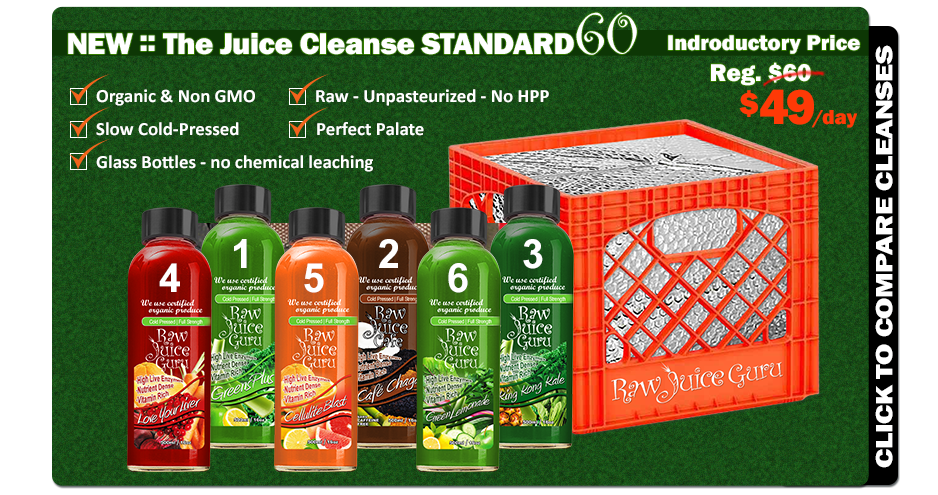 Juice Cleanse, Raw Juice Detox Feasting, Cold Pressed